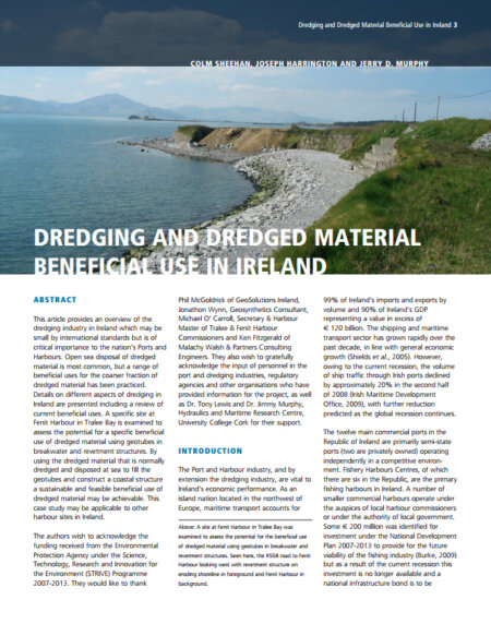 Article: Dredging and Dredged Material Beneficial Use in Ireland.
