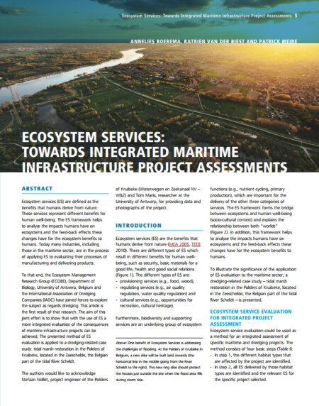 Article: Ecosystem Services: Towards Integrated Maritime Infrastructure...