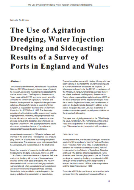 Article: The Use of Agitation Dredging, Water Injection Dredging and ...