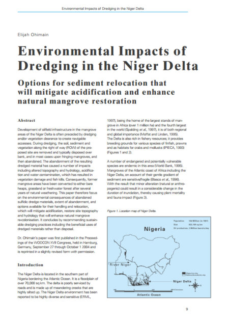 Article: Environmental Impacts of Dredging in the Niger Delta